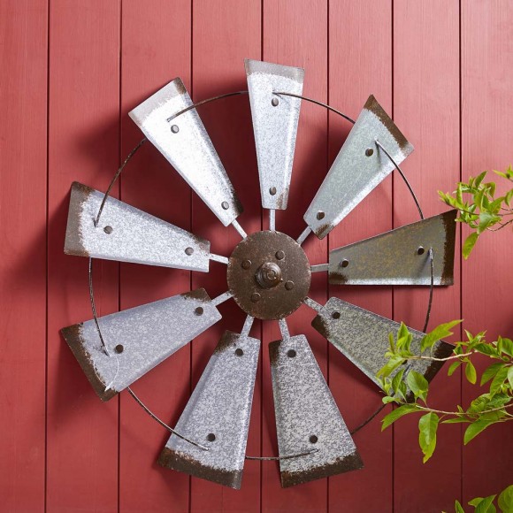 [OFFICIAL] Shop Farmhouse Metal Galvanized Windmill Wall Decor at Glitzhome
