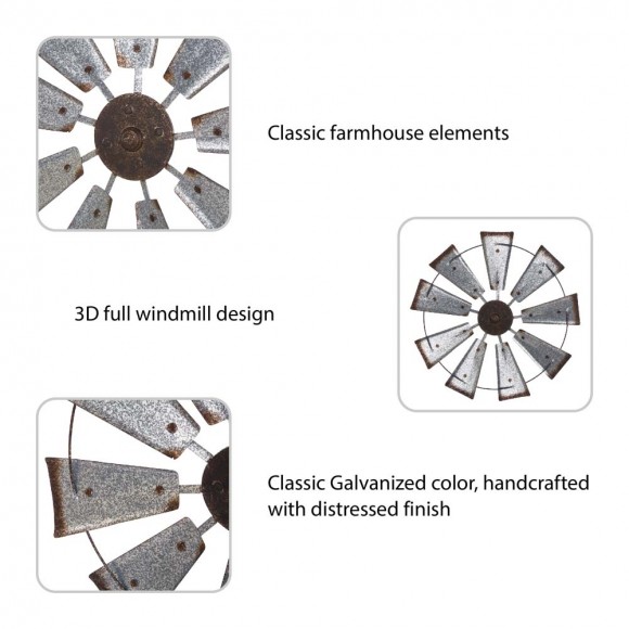 [OFFICIAL] Shop Farmhouse Metal Galvanized Windmill Wall Decor at Glitzhome