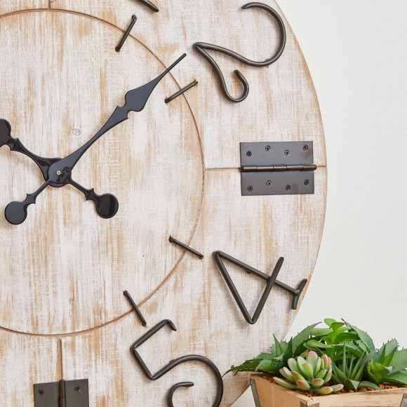 [OFFICIAL] Glitzhome Rustic Wooden Wall Clock Farmhouse Style Home Decor