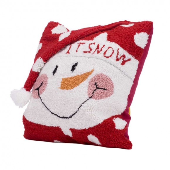 [OFFICIAL] Glitzhome 14" x 14" Handmade Hooked Snowman Christmas Throw ...