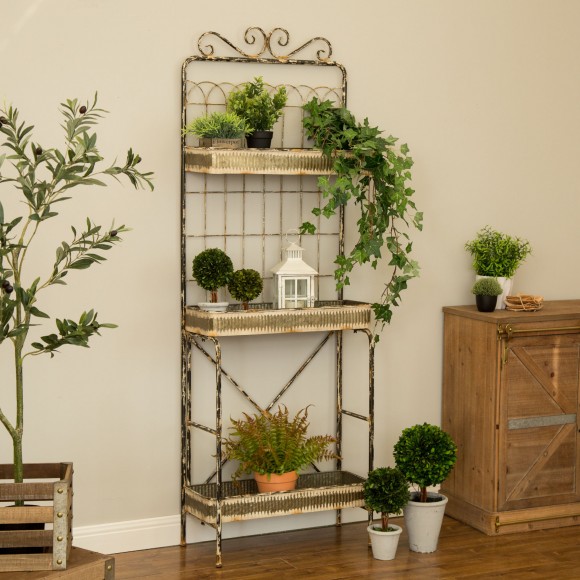 [OFFICIAL] Glitzhome 68"H Rustic Metal Shelf or Planter Rack with 3 ...