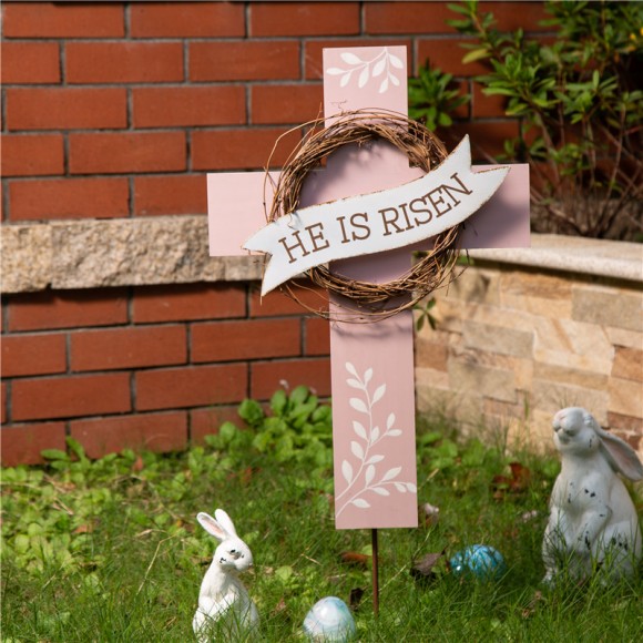 [OFFICIAL] Glitzhome 32"H Easter Wooden/Metal Cross Yard Stake or Wall ...