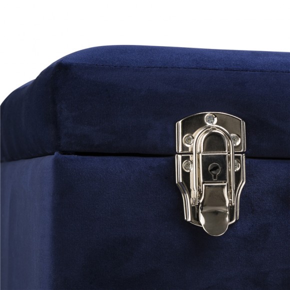 [OFFICIAL] Glitzhome 19.70"L Navy Blue Velvet Upholstered Storage Stool ...