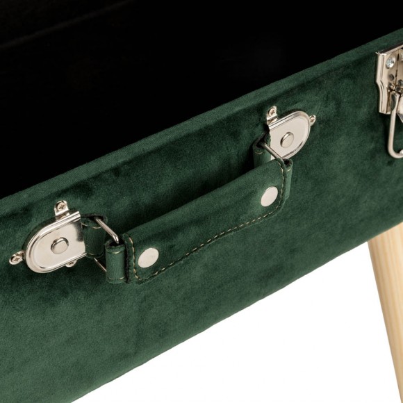 [OFFICIAL] Glitzhome 19.69"L Hunter Velvet Green Upholstered Storage Stool