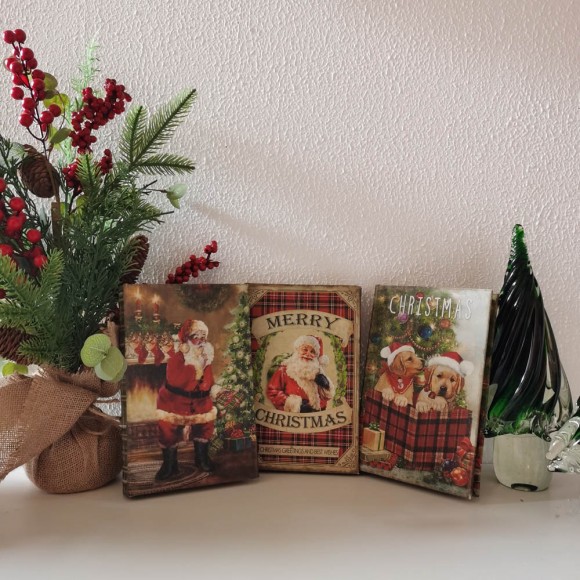 [OFFICIAL] Glitzhome 3 Piece Decorative Vintage Book Shaped Christmas ...