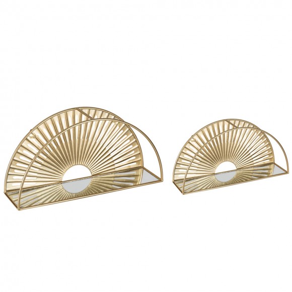 [OFFICIAL] Glitzhome Set of 2 Regency Modern Gold Fan Shaped Wall Shelf ...