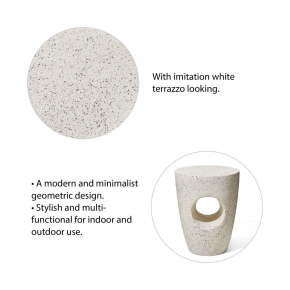 [OFFICIAL] Glitzhome 18"H MGO White Terrazzo Garden Stool or Planter ...