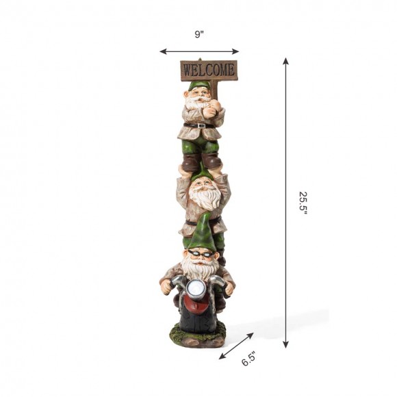[OFFICIAL] Glitzhome 25.5"H Polyresin Stacked Riding Gnome Garden ...