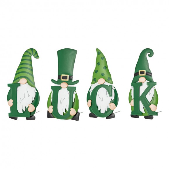 [OFFICIAL] Glitzhome 24"H Set of 4 Metal St. Patrick's LUCK Gnome Yard ...