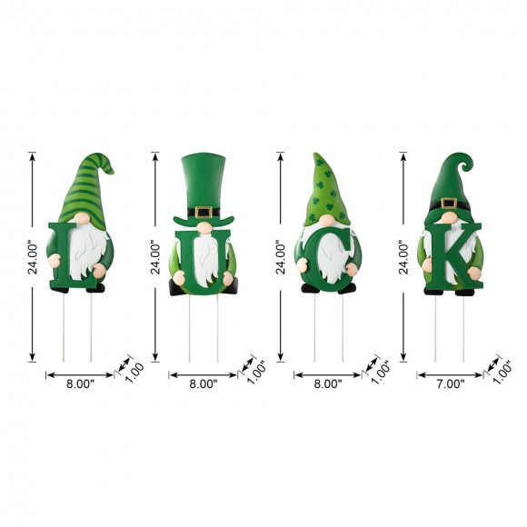[OFFICIAL] Glitzhome 24"H Set of 4 Metal St. Patrick's LUCK Gnome Yard ...