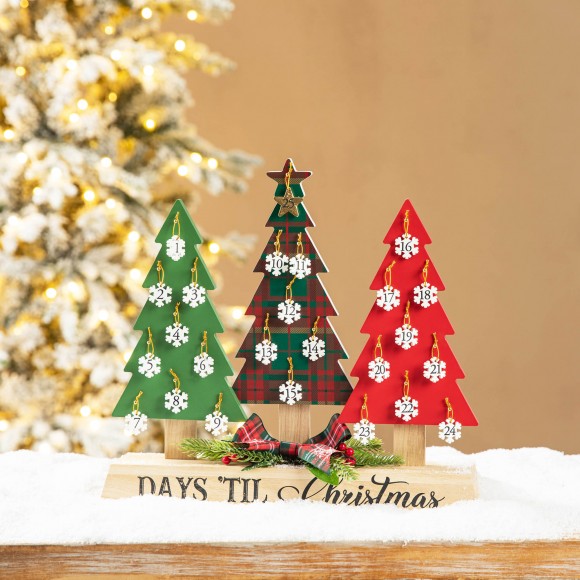 [OFFICIAL] Glitzhome 14"L Wooden Christmas Tree Countdown Calendar Décor
