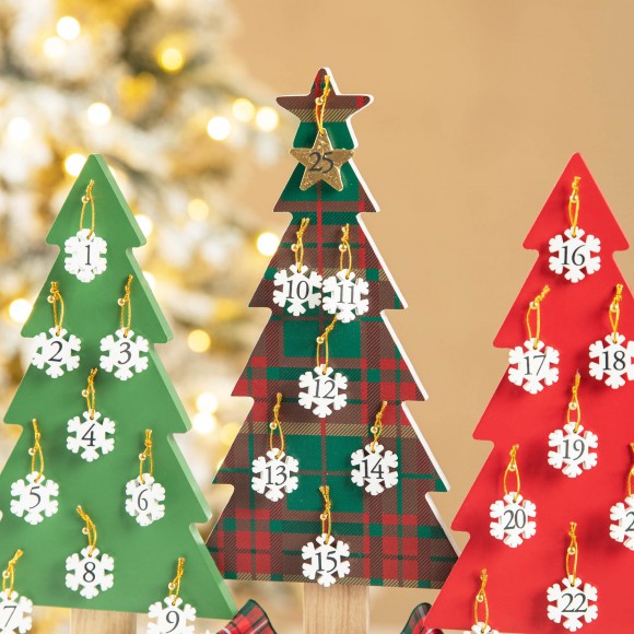 [OFFICIAL] Glitzhome 14"L Wooden Christmas Tree Countdown Calendar Décor