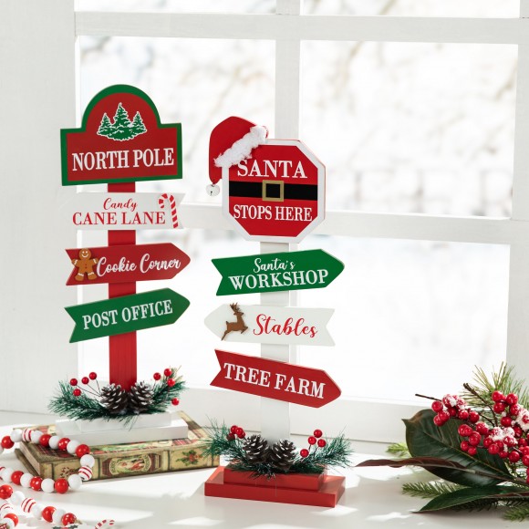 [OFFICIAL] Glitzhome 16.5"H Set of 2 Christmas Wooden Sign Table Décor