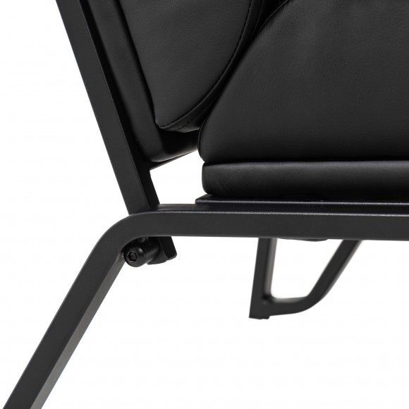 [OFFICIAL] Glitzhome Modern Black Wavy Leatherette Accent Arm Chair ...