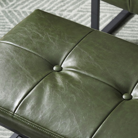 [OFFICIAL] Glitzhome Modern Hunter Green Thick Leatherette Accent Stool