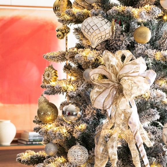 [OFFICIAL] Glitzhome 9ft Pre-Lit Flocked Slim Spruce Artificial ...