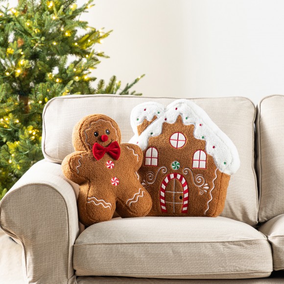 [OFFICIAL] Glitzhome 15"H Christmas Gingerbread Man Shaped Pillow