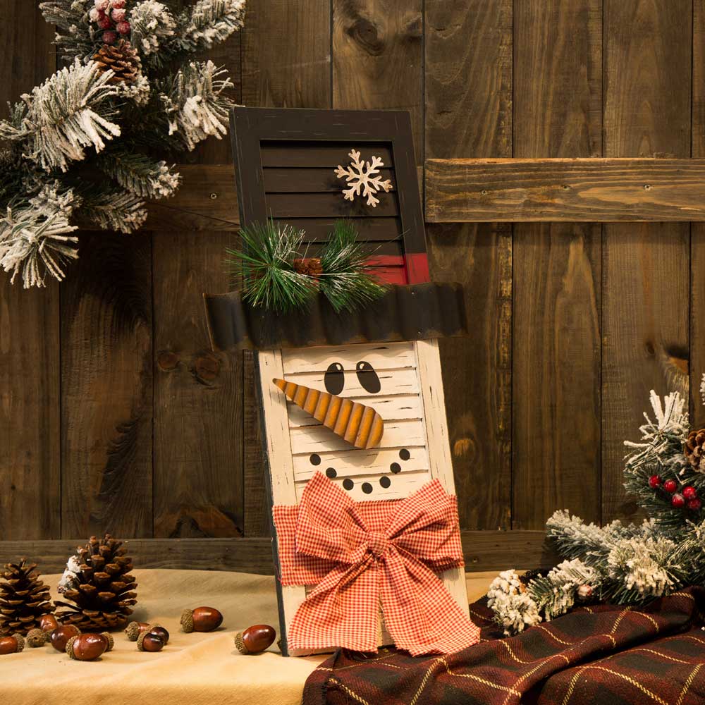 [OFFICIAL] Glitzhome Handcrafted Wooden Snowman Shutter Christmas Decor