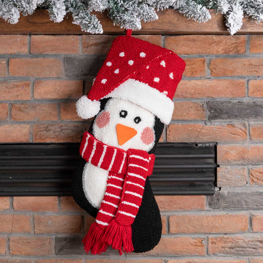 [OFFICIAL] Glitzhome Hooked 3D Penguin Christmas Stocking, 1 Piece