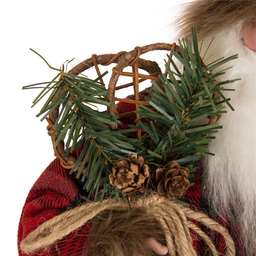[OFFICIAL] Glitzhome Handmade Plaid Santa Claus Figure Christmas ...