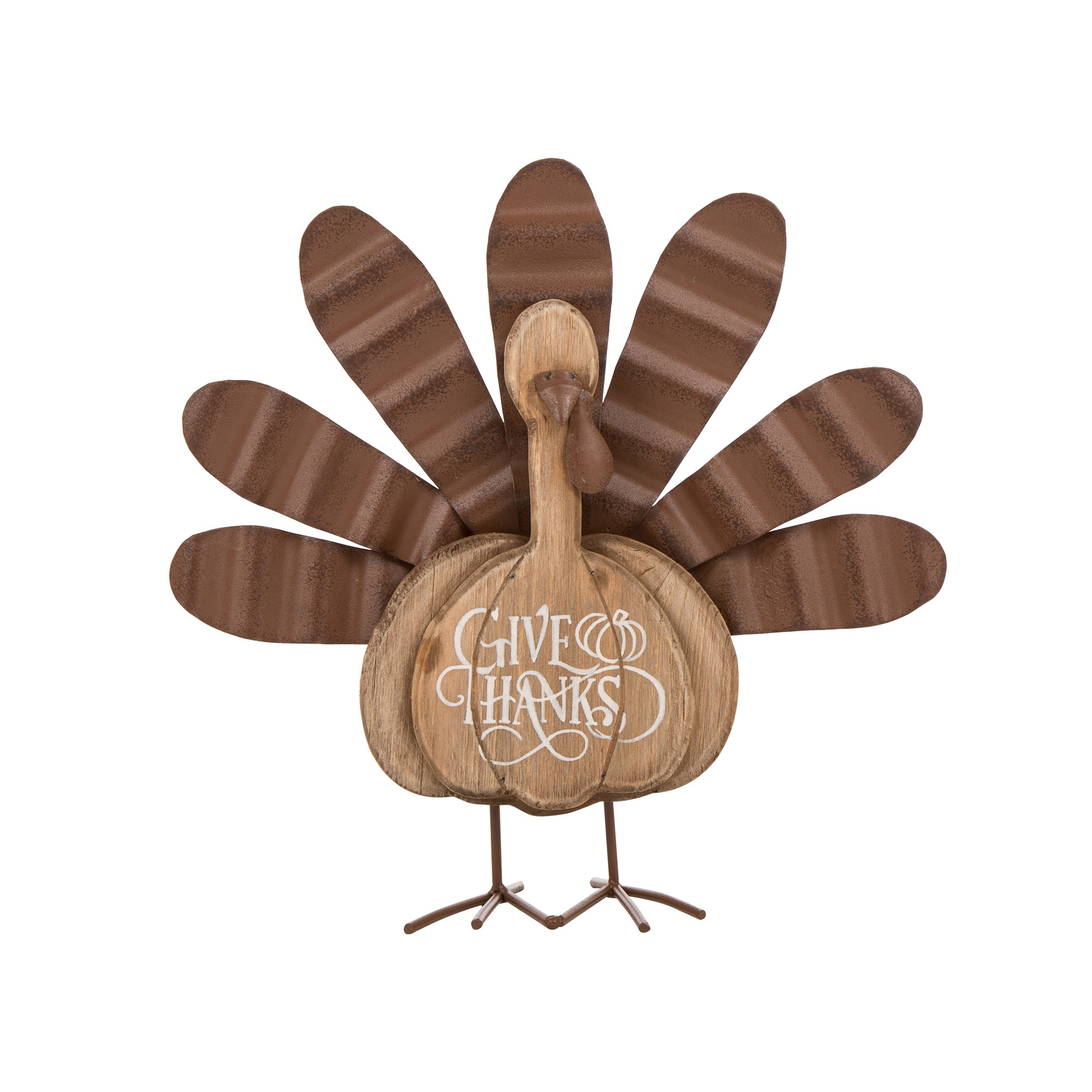 [OFFICIAL] Glitzhome 12.28" L Wooden Metal Turkey Table Decor ...