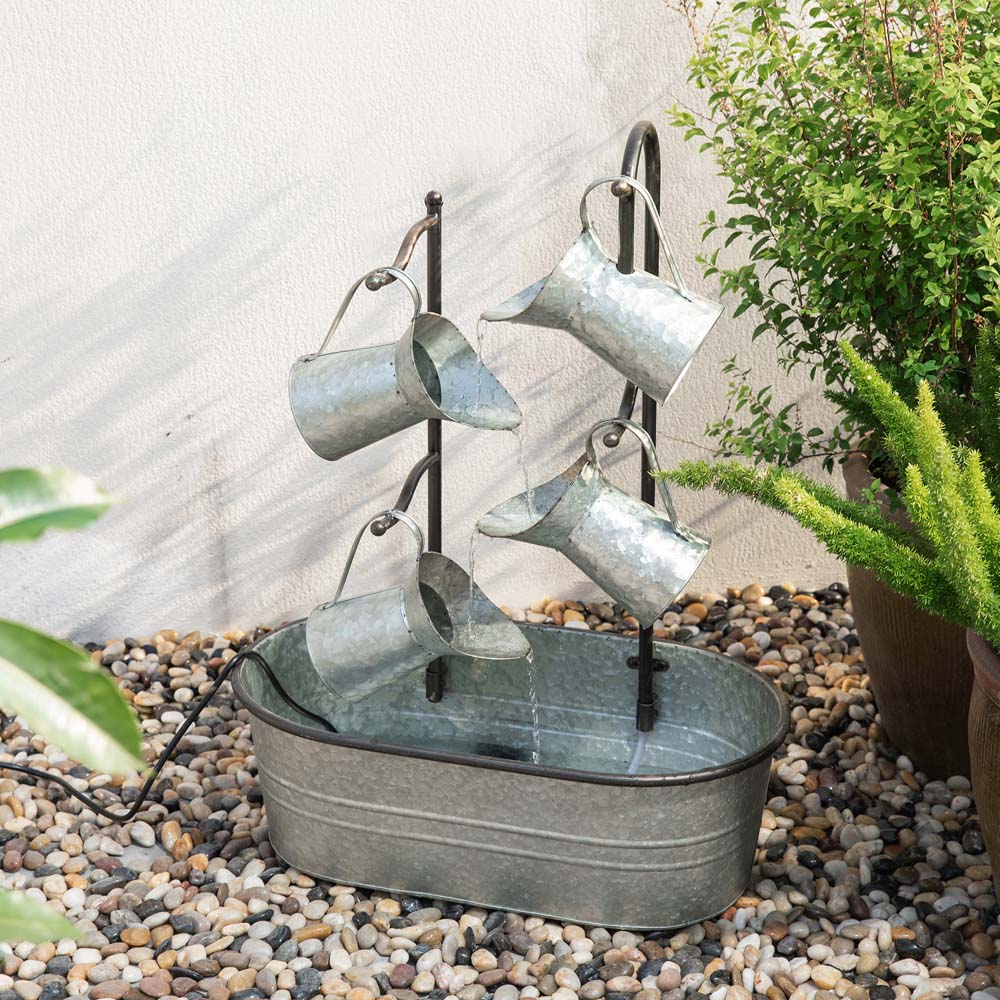 [OFFICIAL] Glitzhome Fountain Accent Electric Metal Galvanized Waterfall