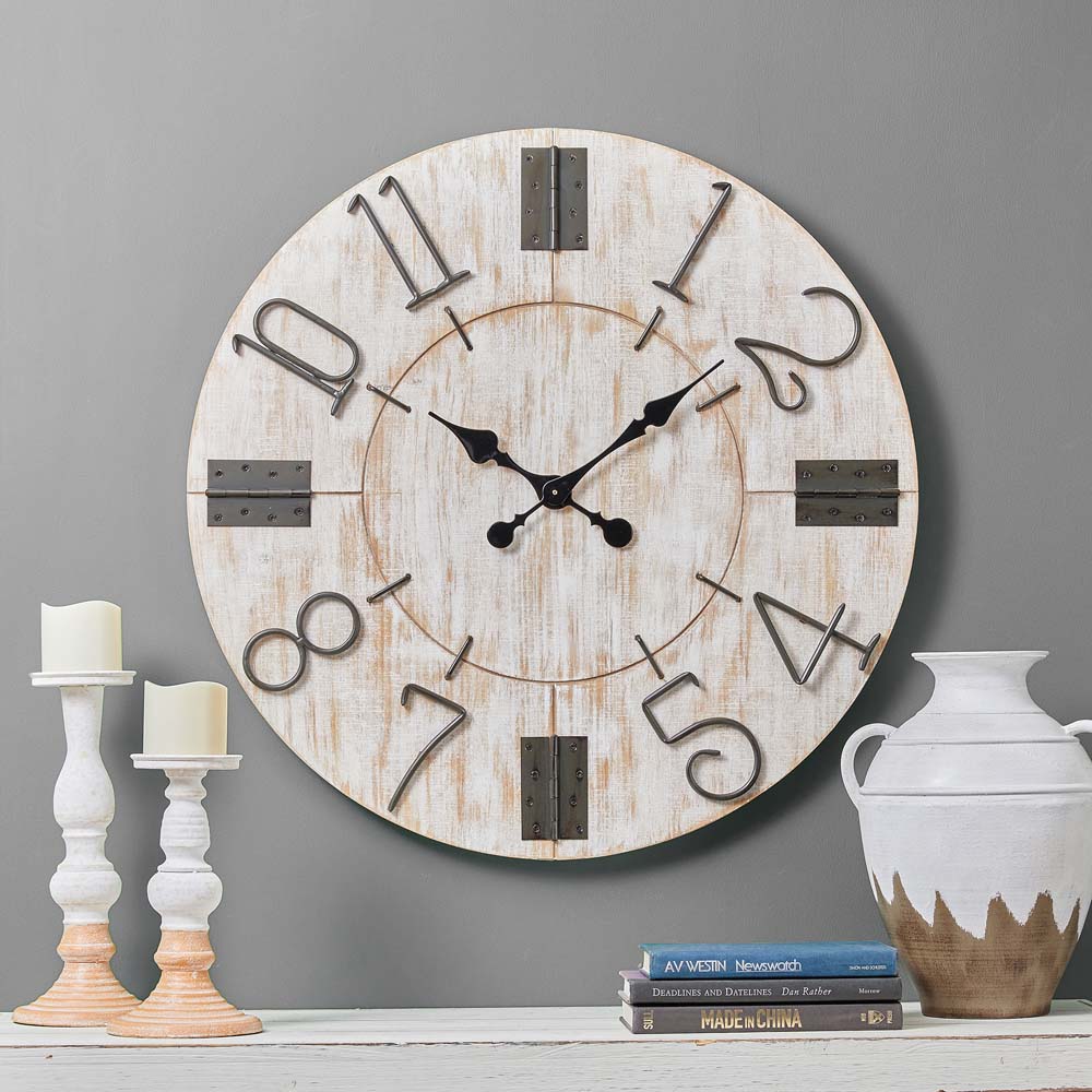 [OFFICIAL] Glitzhome Rustic Wooden Wall Clock Farmhouse Style Home Decor