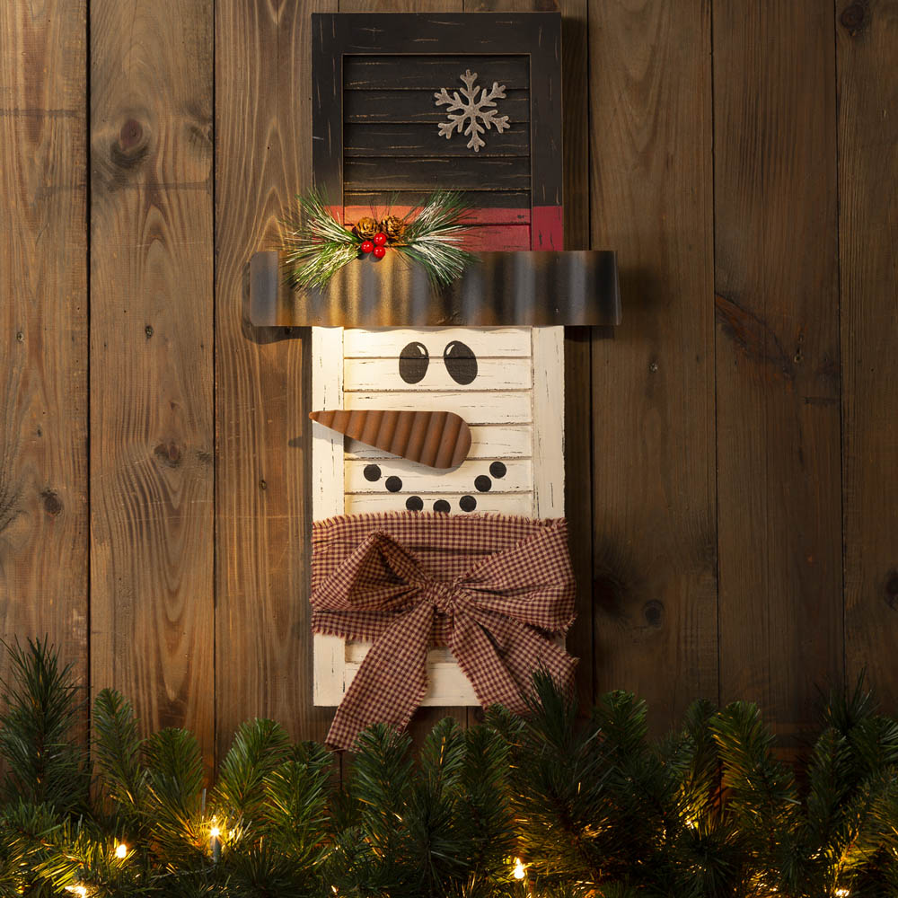 [OFFICIAL] Glitzhome Handcrafted Wooden Snowman Shutter Christmas Decor