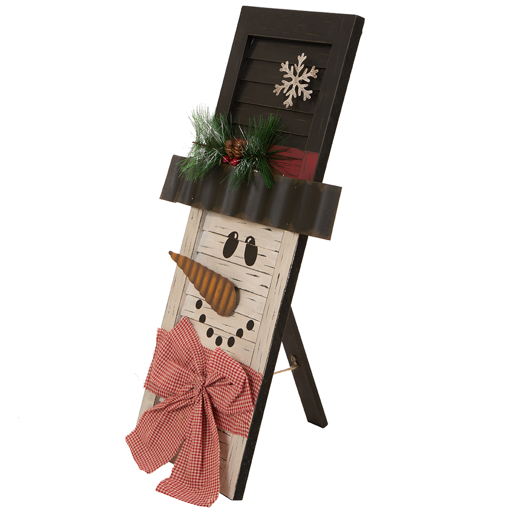 [OFFICIAL] Glitzhome Handcrafted Wooden Snowman Shutter Christmas Decor
