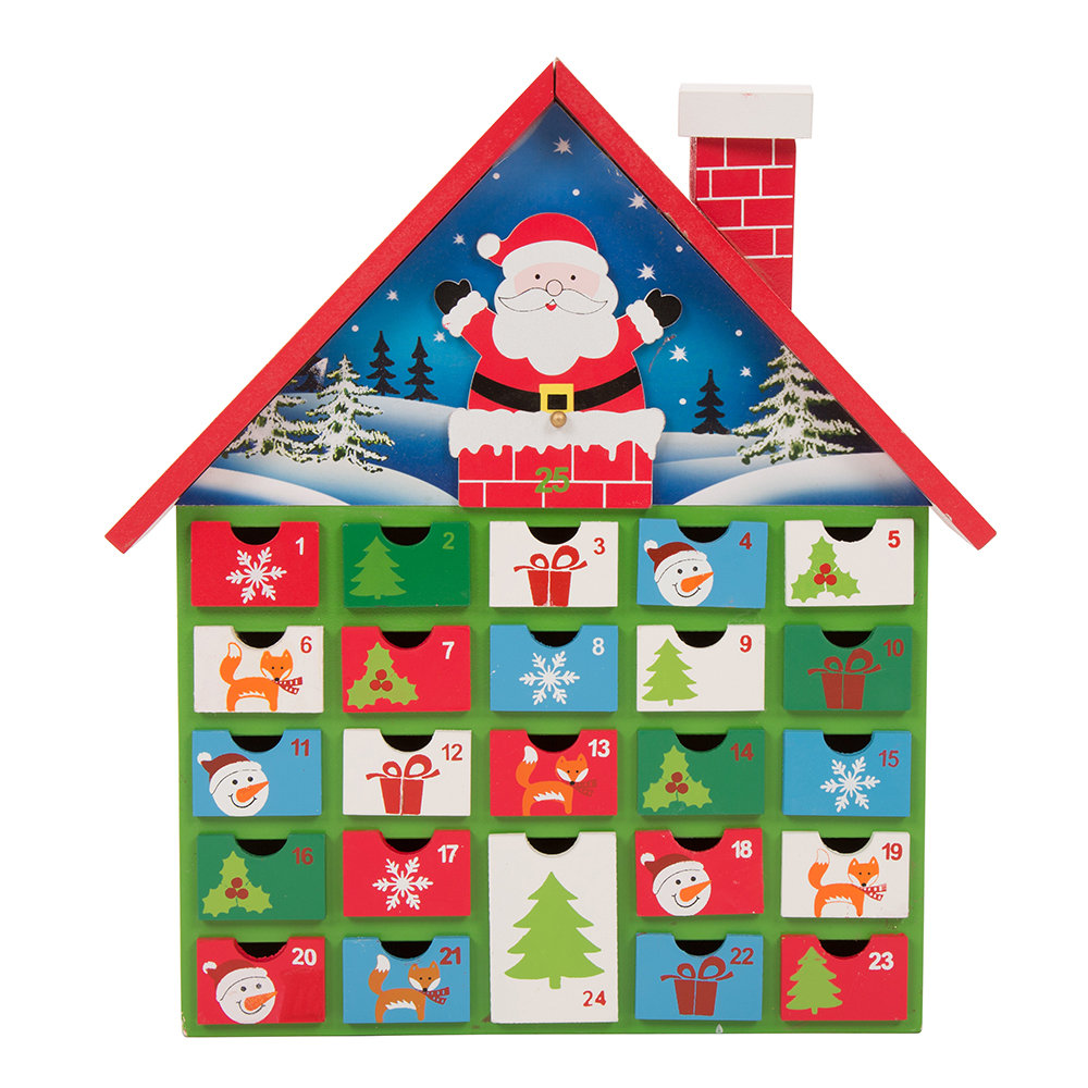 [OFFICIAL] Glitzhome Handcrafted Wooden Santa House Count Down Advent ...