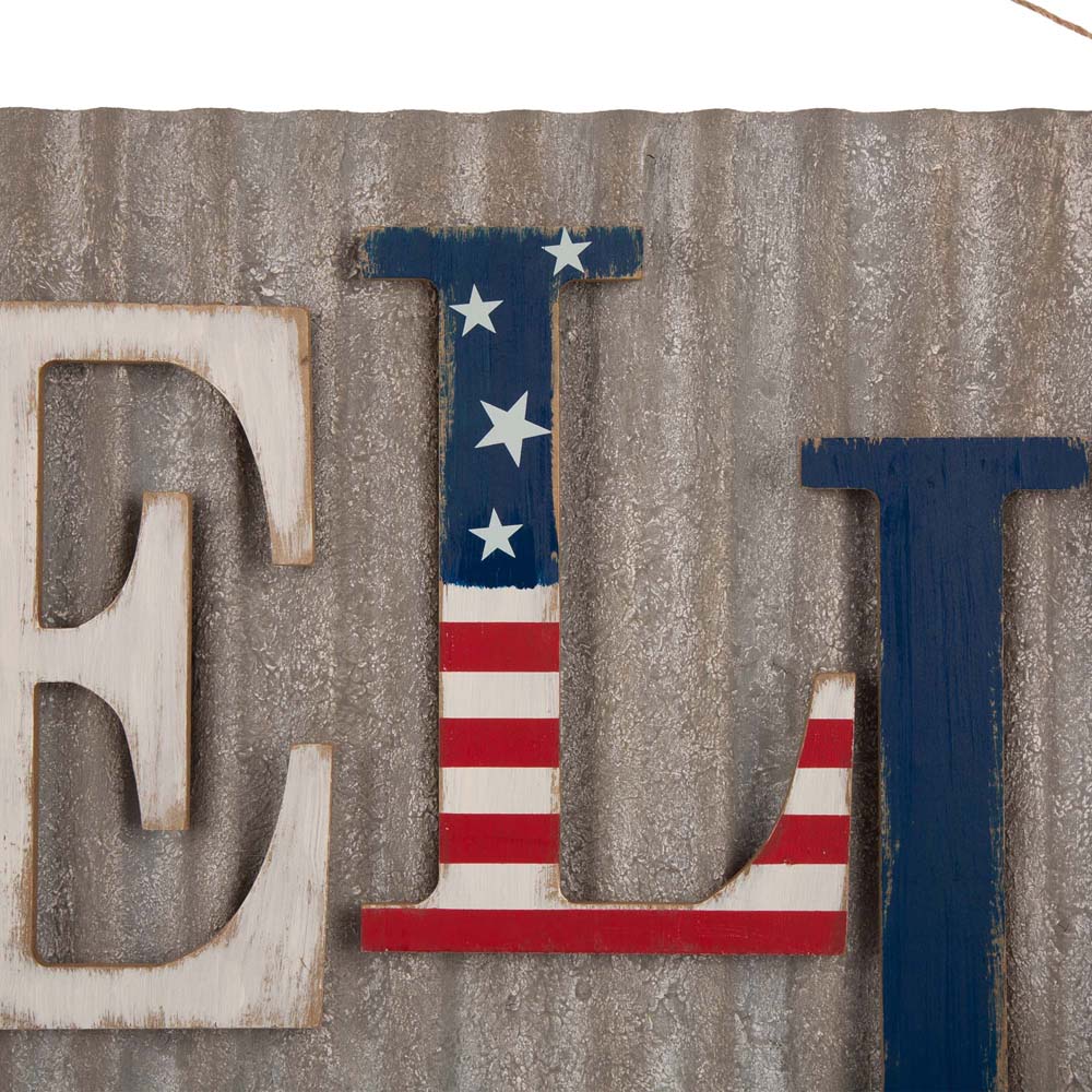 [OFFICIAL] Glitzhome 36.10"L Metal/Wooden Patriotic HELLO Wall Décor ...