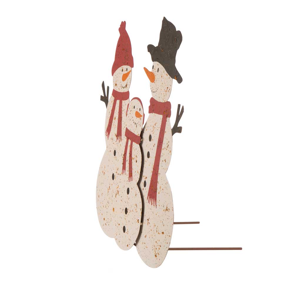 [OFFICIAL] Glitzhome 29.92"H Rusty Metal Snowman Family Yard Stake or ...