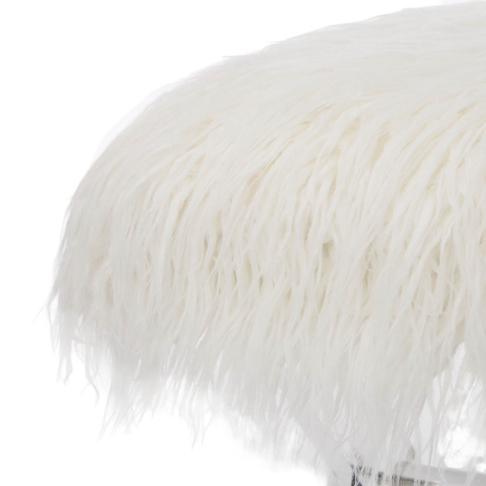 [OFFICIAL] Glitzhome 25.6"L White and Clear Faux Fur Upholstered Bench ...