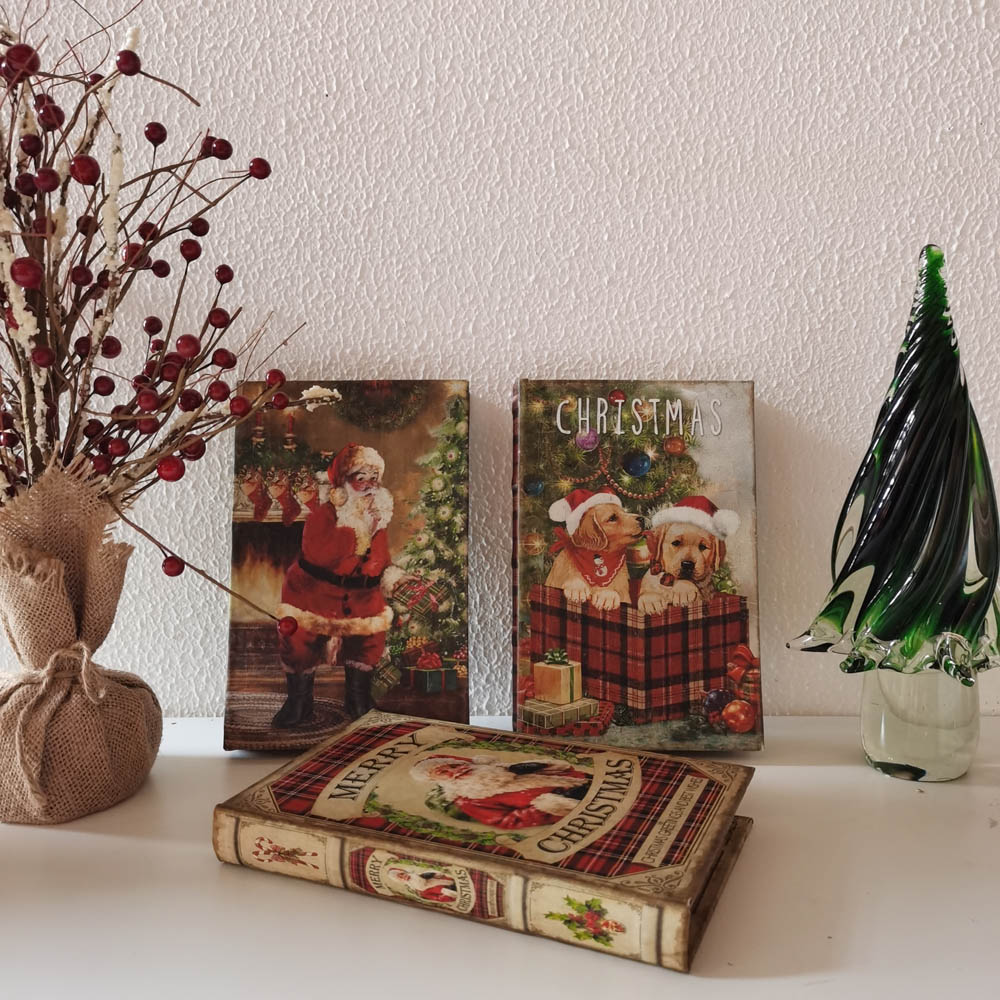 [OFFICIAL] Glitzhome 3 Piece Decorative Vintage Book Shaped Christmas ...