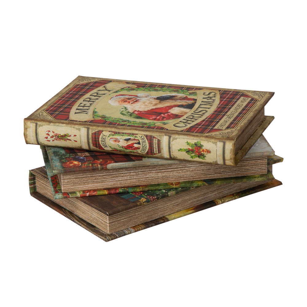 [OFFICIAL] Glitzhome 3 Piece Decorative Vintage Book Shaped Christmas ...