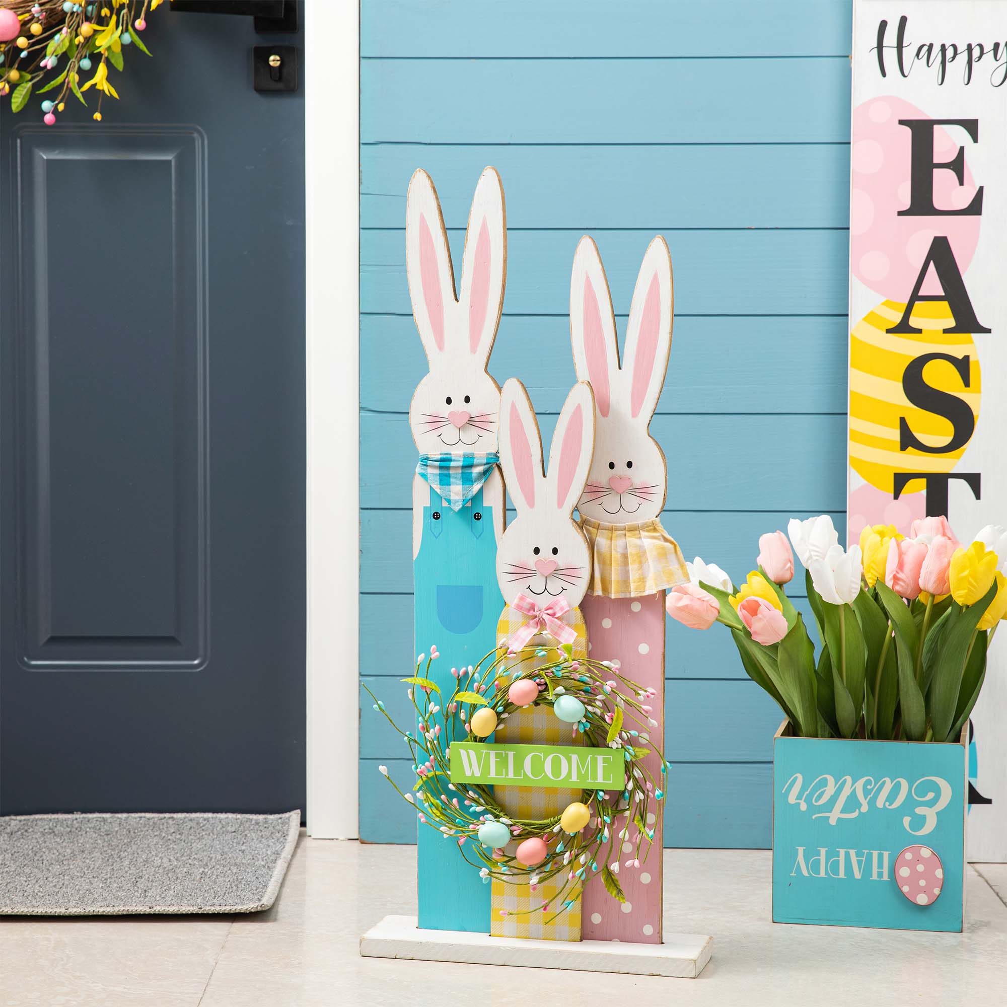 [OFFICIAL] Glitzhome 30"H Easter Wooden Bunny Family Standing Decor (KD)