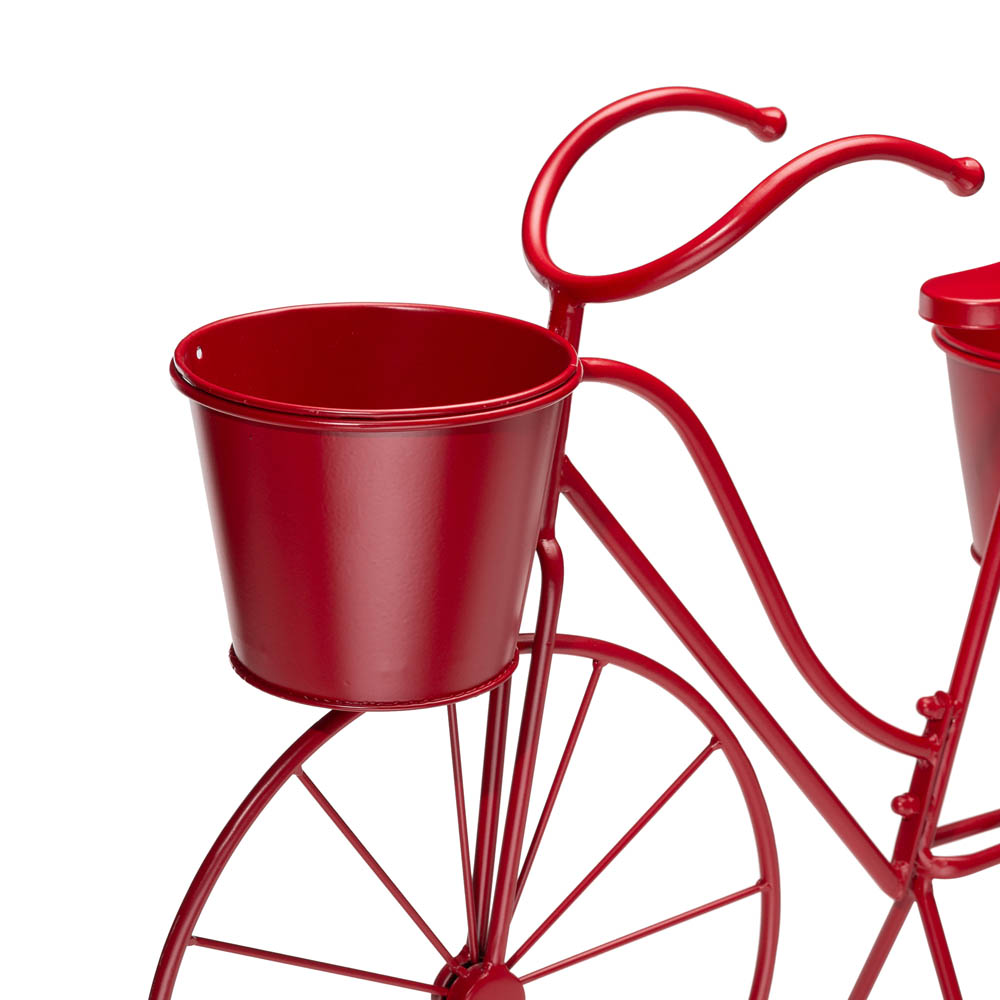 [OFFICIAL] Glitzhome 19"H Hand Painted Red Metal Bicycle Plant Stand