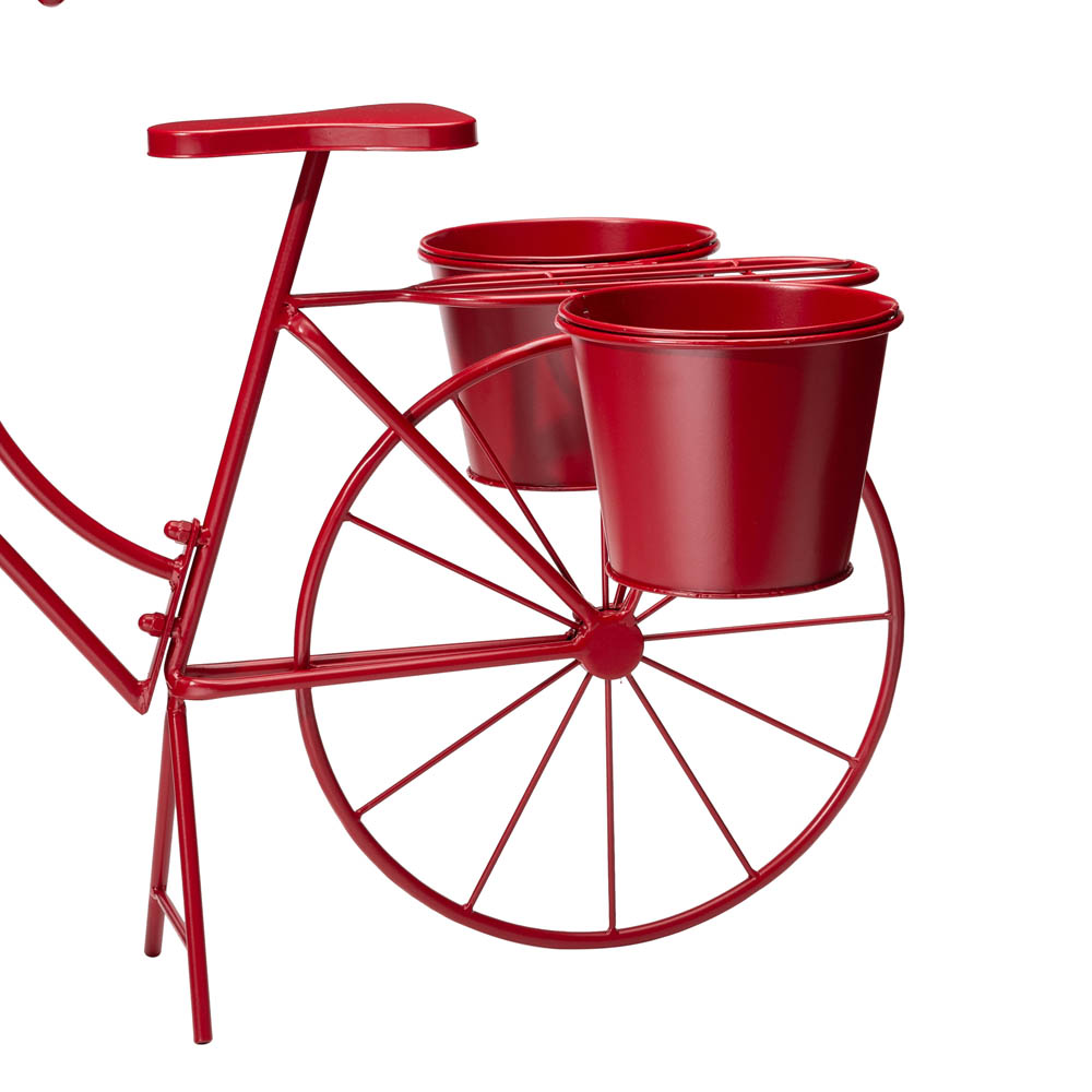 [OFFICIAL] Glitzhome 19"H Hand Painted Red Metal Bicycle Plant Stand