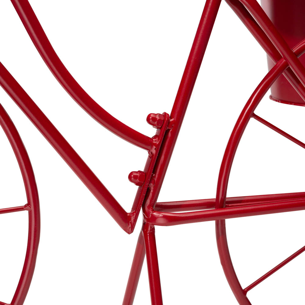 [OFFICIAL] Glitzhome 19"H Hand Painted Red Metal Bicycle Plant Stand
