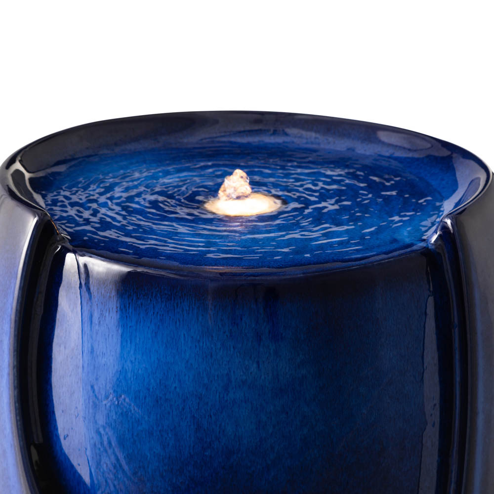 [OFFICIAL] Glitzhome 29.25"H Oversized Cobalt Blue Ceramic Pot Fountain ...