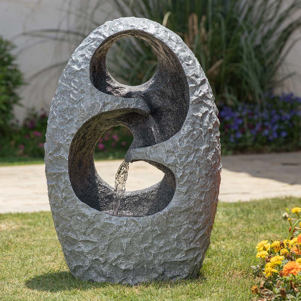 [OFFICIAL] Glitzhome 28"H Zen Style Rock Textured Polyresin Outdoor ...