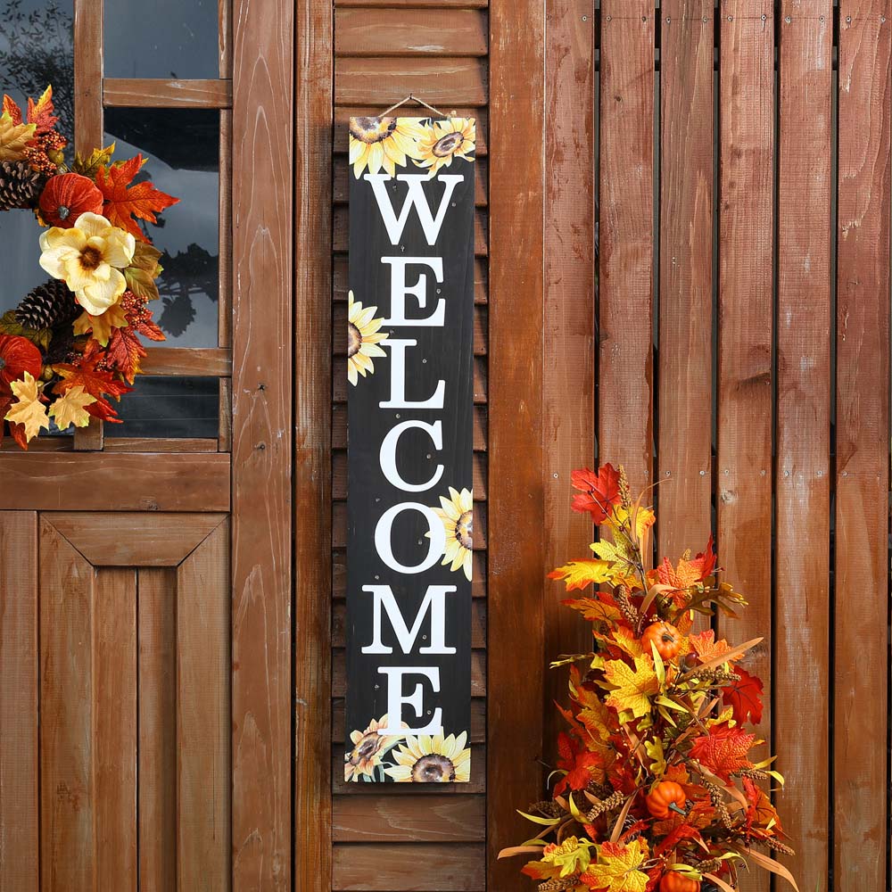 [OFFICIAL] 42"H Fall Lighted Wooden Sunflowers Welcome Porch Board Sign