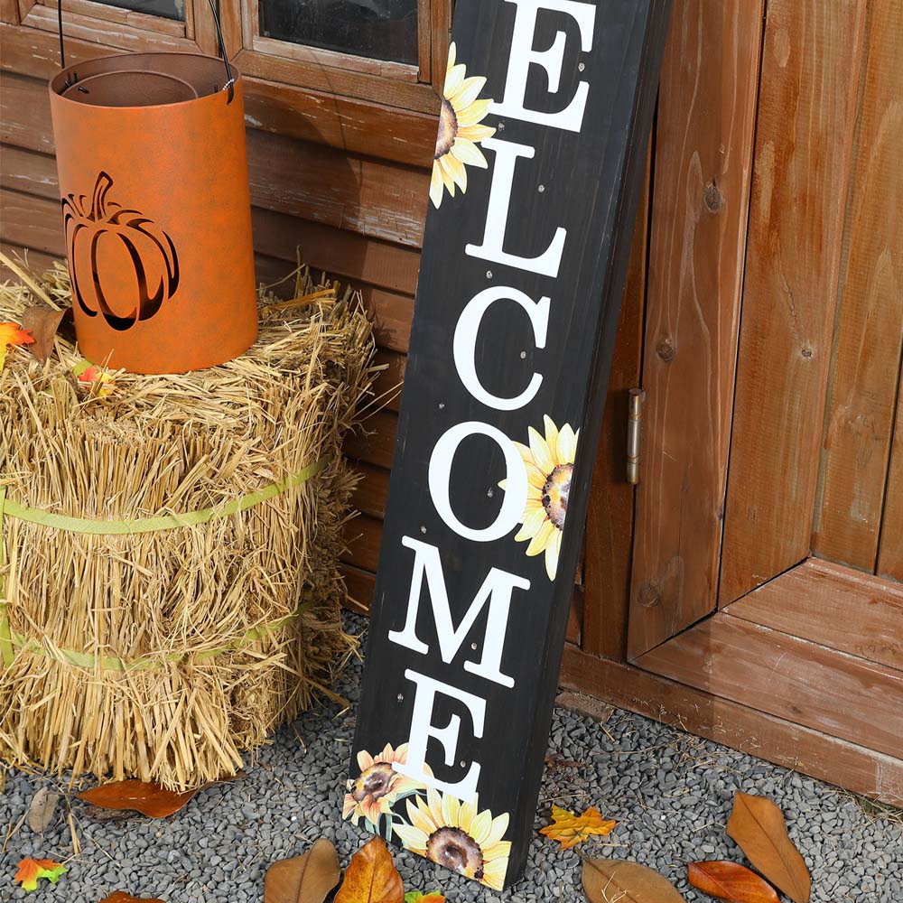 [OFFICIAL] 42"H Fall Lighted Wooden Sunflowers Welcome Porch Board Sign