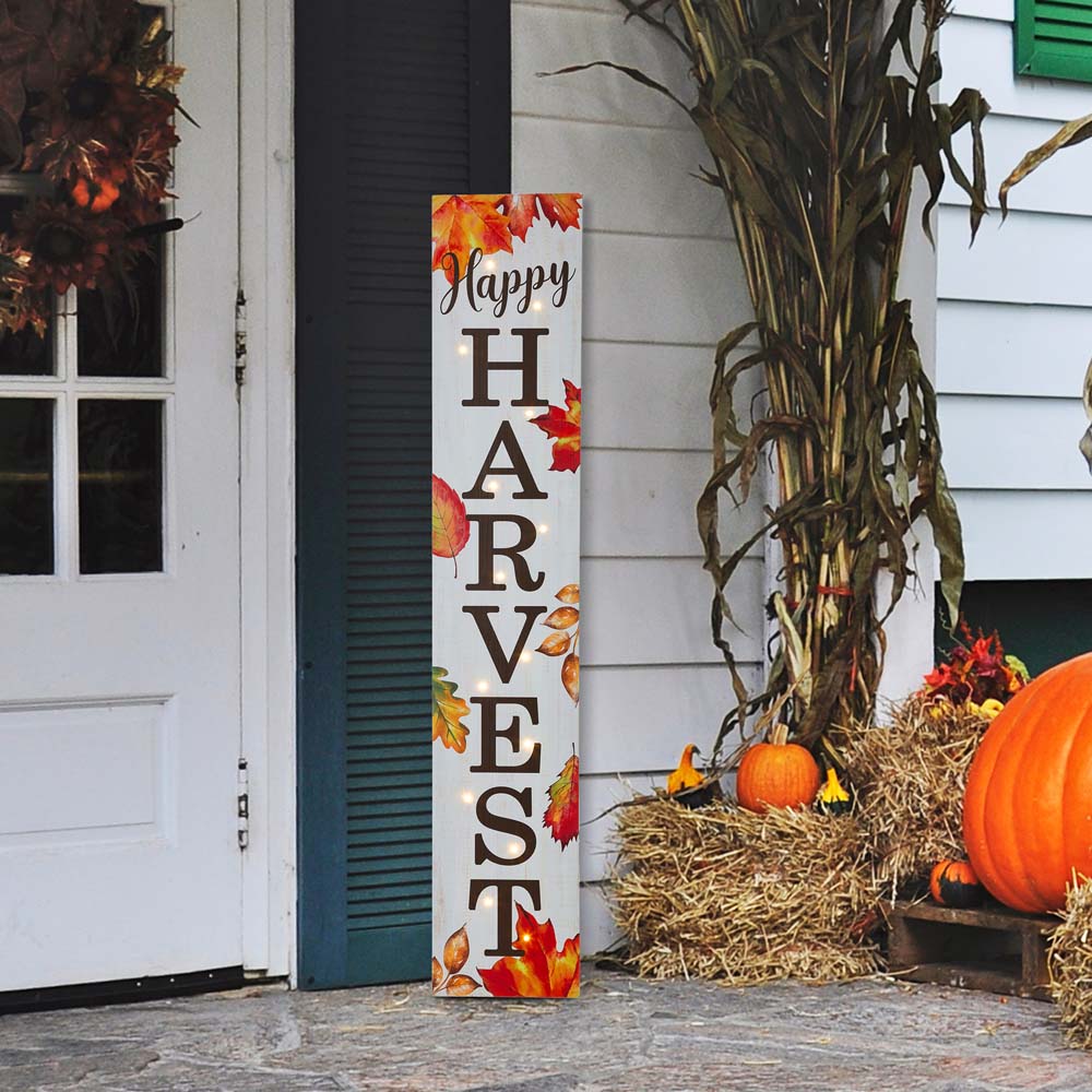 [OFFICIAL] 42"H Fall Lighted Wooden "Happy HARVEST" Porch Board Sign