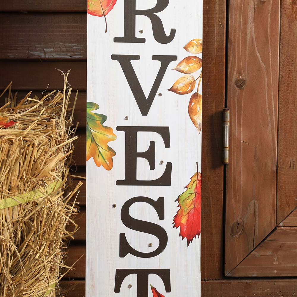 [OFFICIAL] 42"H Fall Lighted Wooden "Happy HARVEST" Porch Board Sign