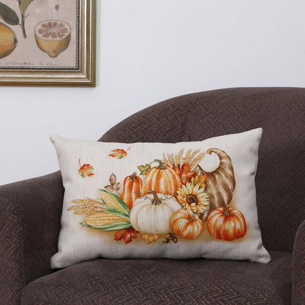 [OFFICIAL] 18"L Faux Burlap Thanksgiving Croissant Pillow