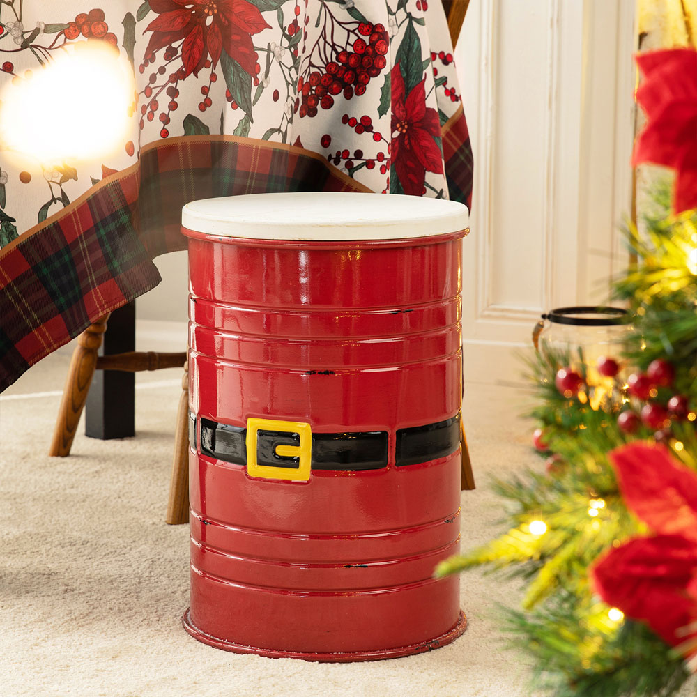 [OFFICIAL] Glitzhome Christmas Santa Belt Metal Storage Accent Stool or ...