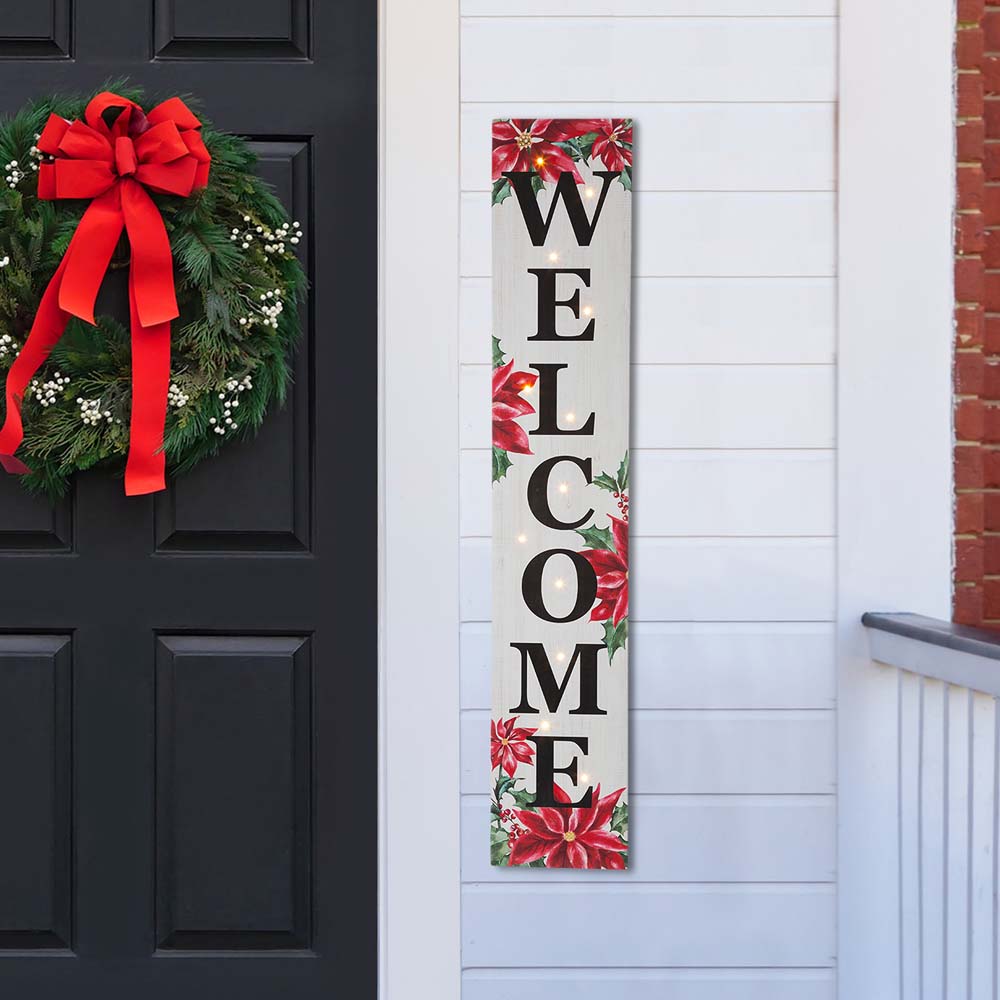 [OFFICIAL] Glitzhome 42"H Lighted Wooden Poinsettia "WELCOME" Porch ...