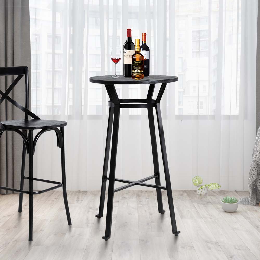 [OFFICIAL] Glitzhome 41.25"H Black Steel Bistro/Pub Bar Table with ...