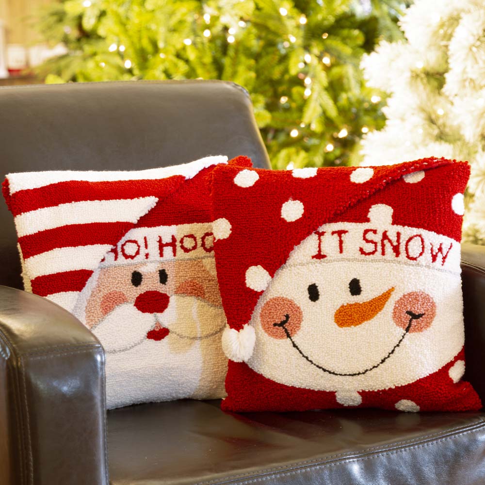 [OFFICIAL] Glitzhome 14"L Hooked 3D Santa and Snowman Throw Pillow, Set ...